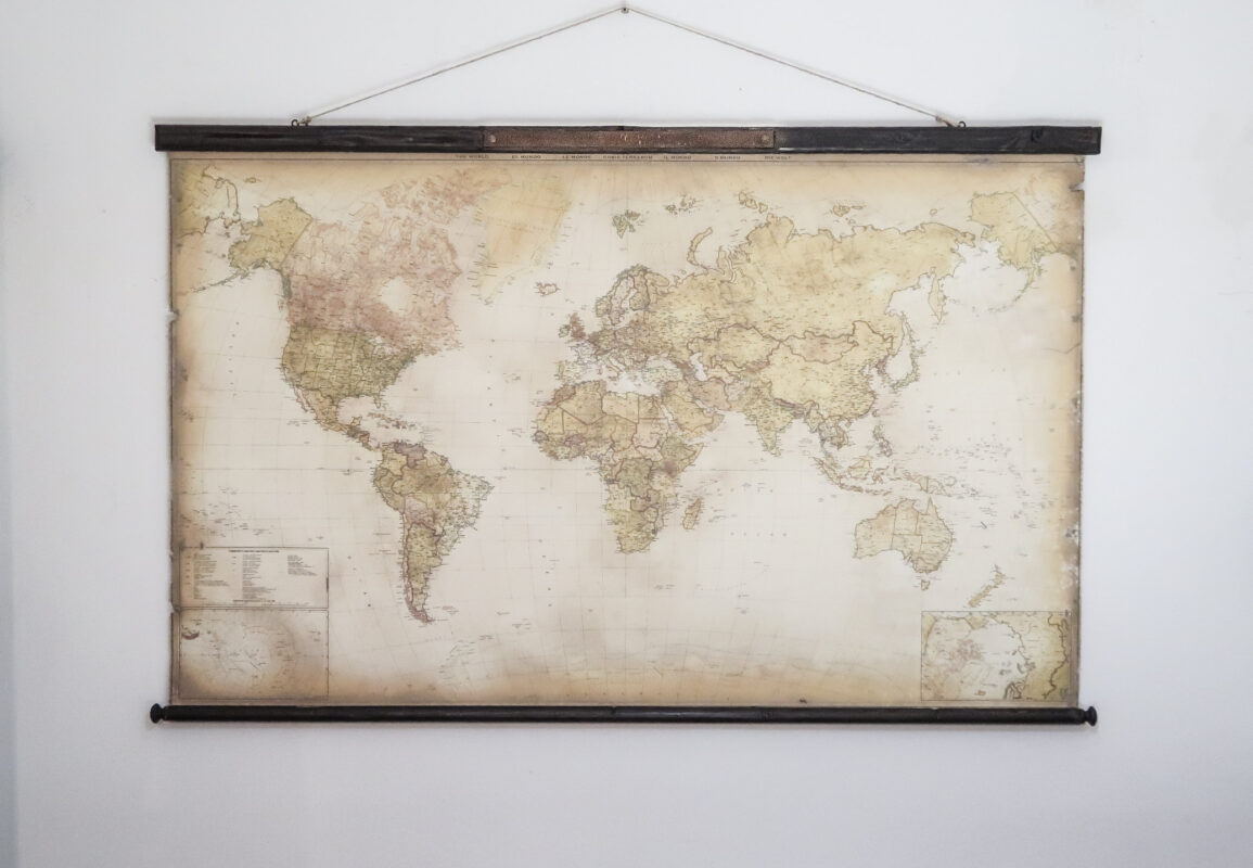 Personalized World Map | Custom Iron Plaque with Name or Quote