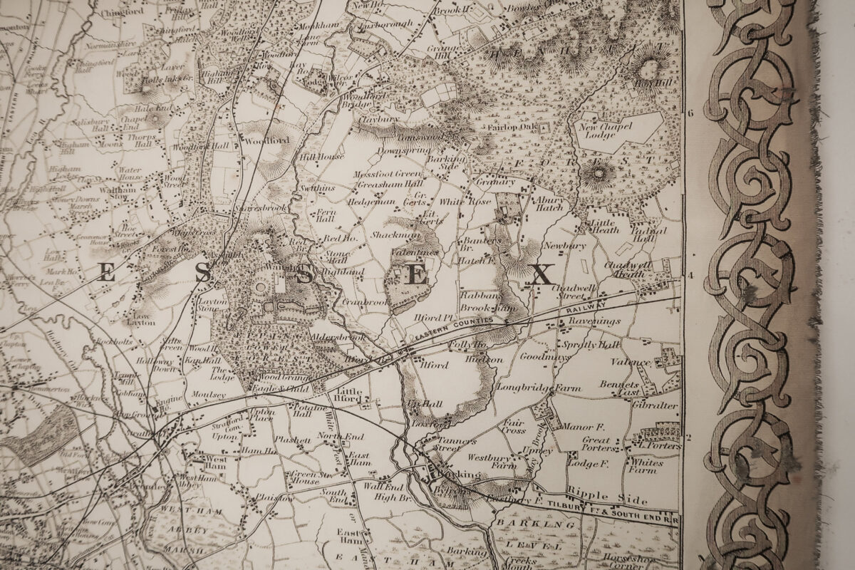 1850 London Environs Map with Wood Finish | OldMapster