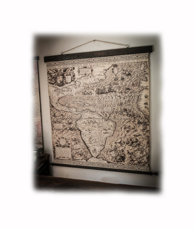 Rare Old Map of America 1562 | Hand-Carved Oak | Oldmapster